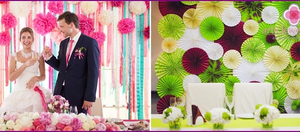 Paper wedding decorations - do-it-yourself decoration options, step-by ...